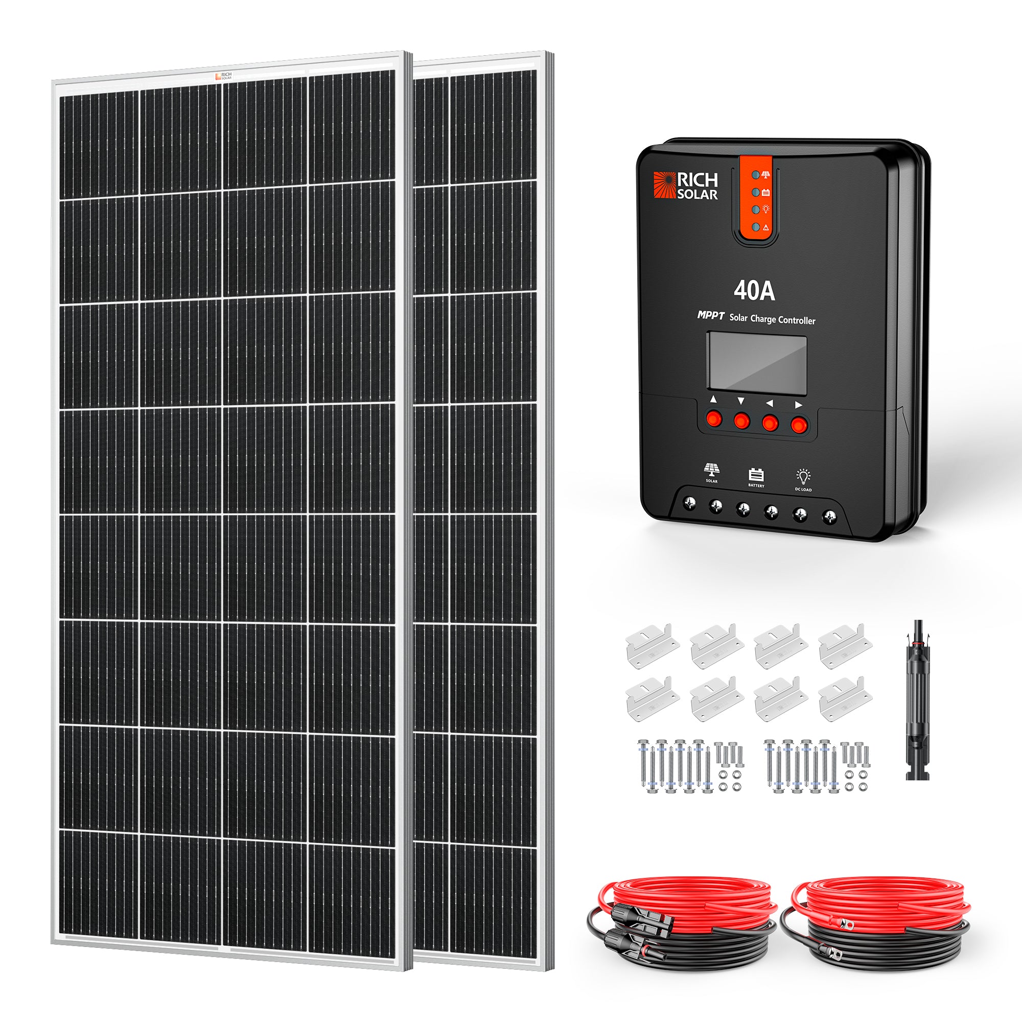 400 Watt 12 Volt Solar Premium Kit with 40A MPPT Charge Controller ...