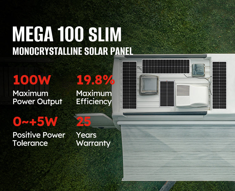 RICH SOLAR | 100 Watt 12V Compact Off-Grid Narrow Solar Panel for Camp ...